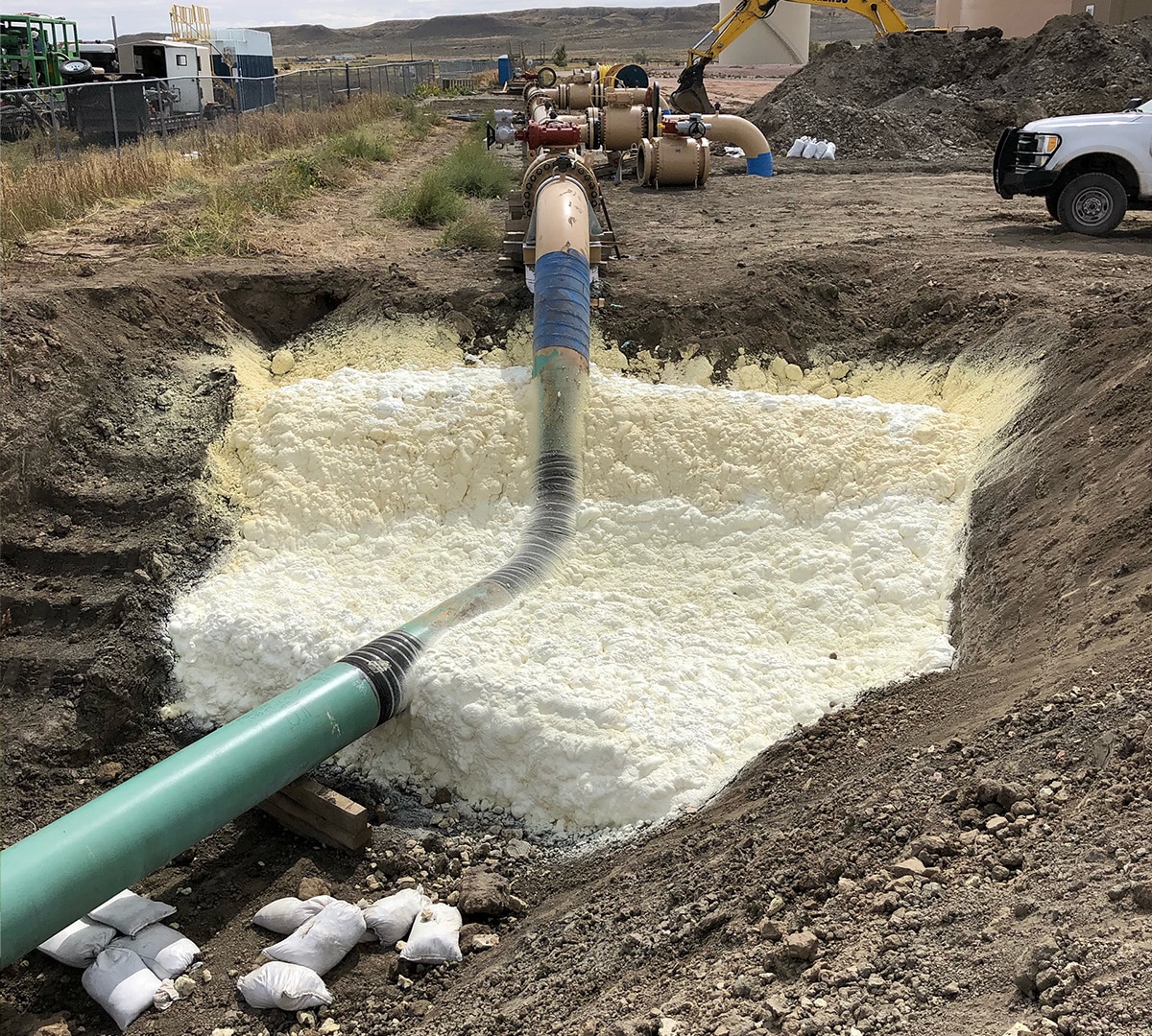 Spray Foam For Pipeline Trench Breakers